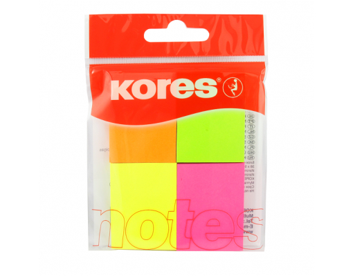 Notes adeziv hartie Kores 40 x 50 mm, 4 culori, 200 file/set