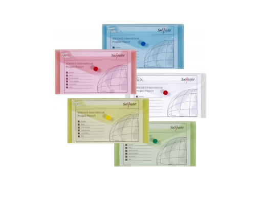 Mapa DL din polipropilena cu buton Snopake Polyfile, clapa V, 50 coli ...