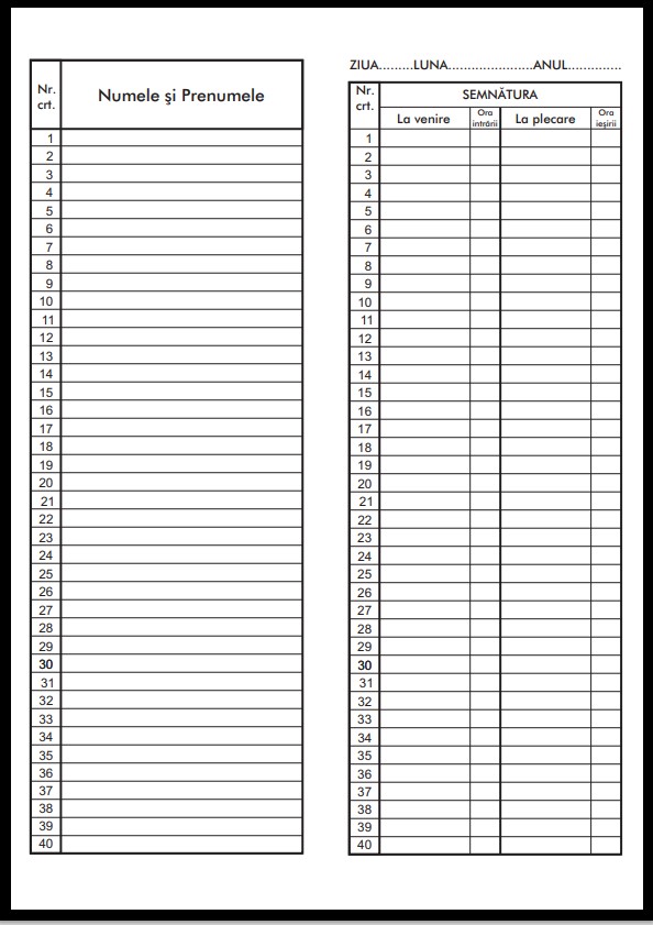 Condica prezenta A4 100file/carnet, coperta Mucava