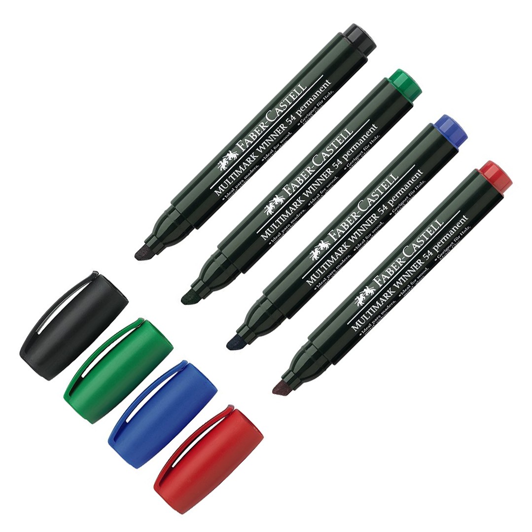 Marker permanent Faber Castell Multimark Winner 54, 2-4 mm, Albastru
