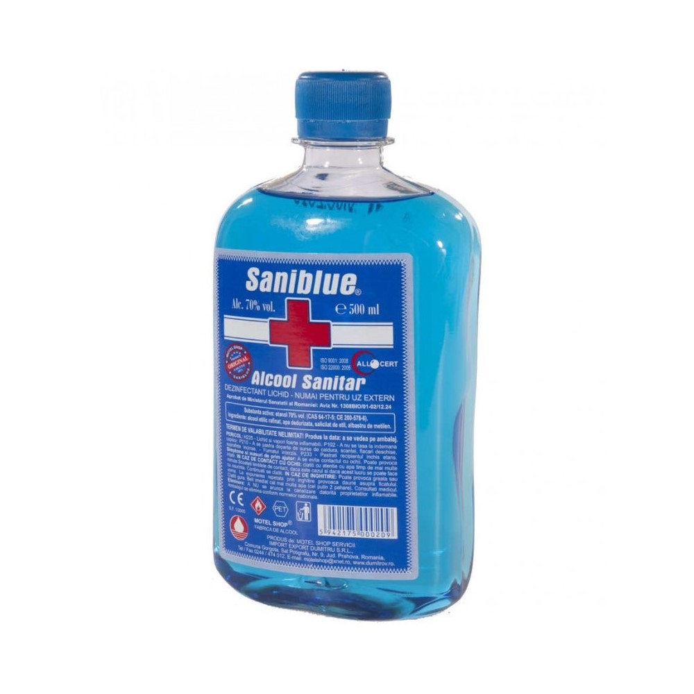Alcool sanitar Saniblue, 70% vol., 500 ml