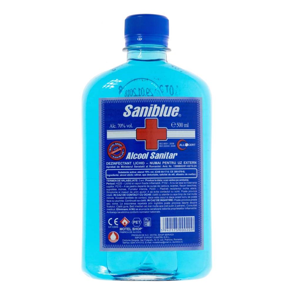 Alcool sanitar Saniblue, 70% vol., 500 ml